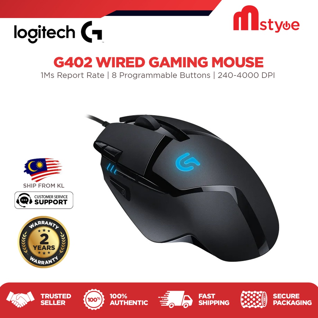 Logitech G402 Hyperion Fury FPS Wired Gaming Mouse with Fusion Engine ...