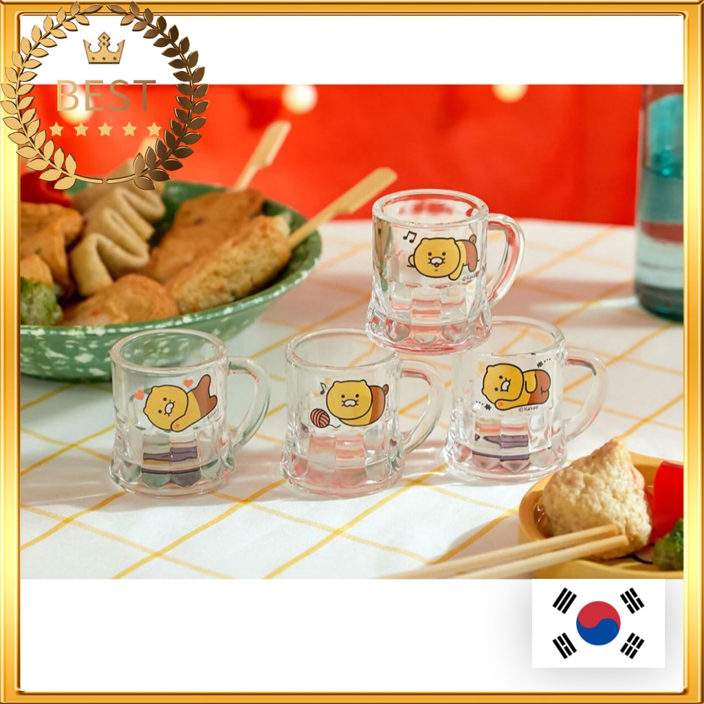 [KAKAO FRIENDS] CHOONSIK Mini Hof Soju Glass 4EA Set | Shopee Malaysia