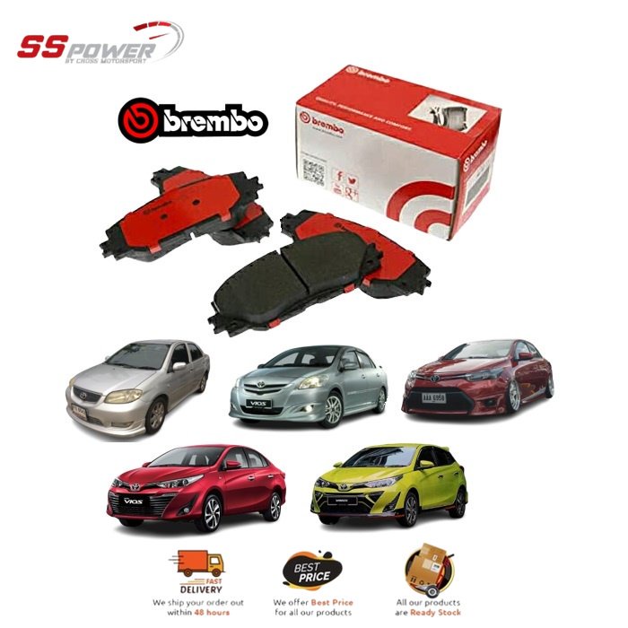 BREMBO 100% ORIGINAL ITALY BRAKE PAD - TOYOTA VIOS NCP42 2002~2007/VIOS ...