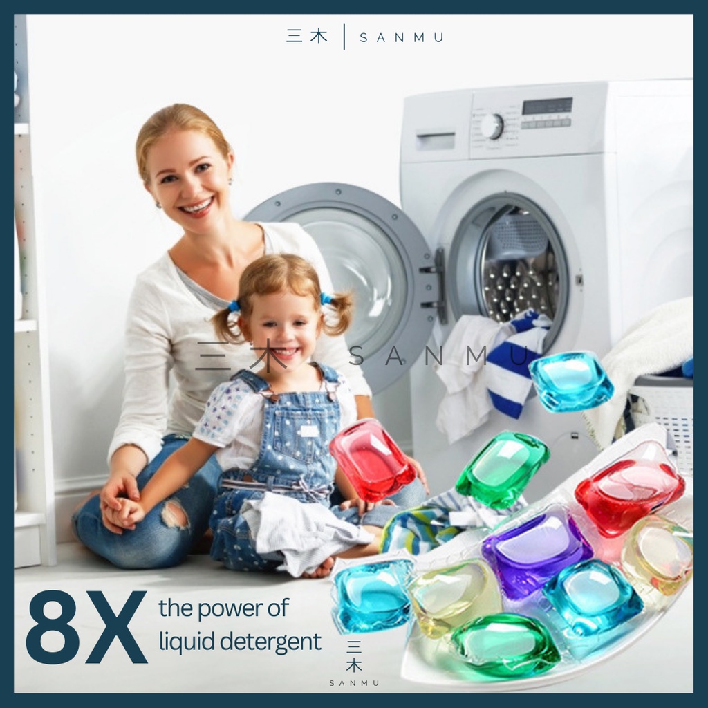 SANMU Candy Fragrance Laundry Beads Ball Liquid Gel Detergent Clothes Washing Machines Sabun ...