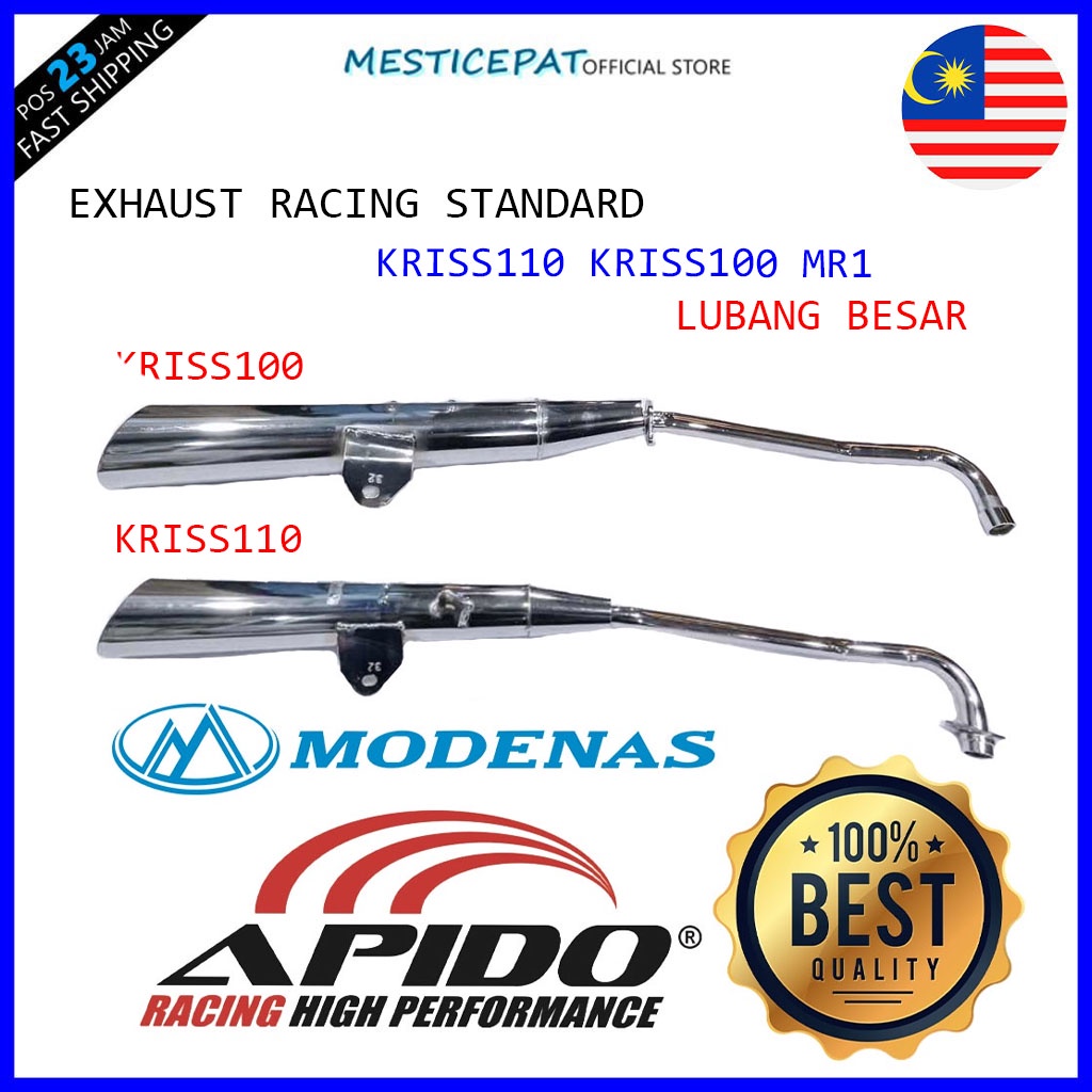 KRISS110 KRISS100 MR1 standard racing exhaust ( lubang besar ) - Apido racing -MODENAS | Shopee ...