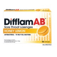 Difflam Ab Sore Throat Lozenges - Honey Lemon (12's) | Shopee Malaysia