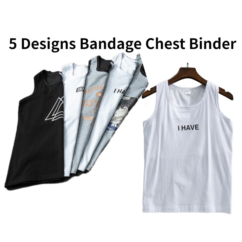 5 Designs Bandage Chest Binder Tank Top Side Buckle Singlet Breast