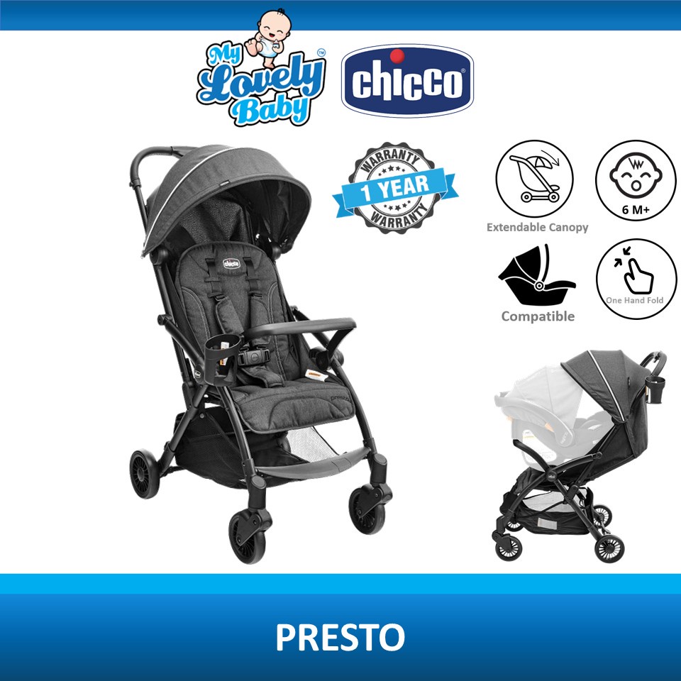 Chicco Presto Auto Fold Compact Stroller (New Born to 22.7kg) | Shopee ...