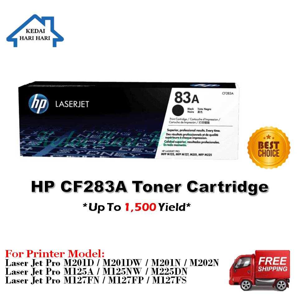 HP CF283A Toner Cartridge 83A /Black/ M201 /M125/ M125A/ M127FN/ M225D ...