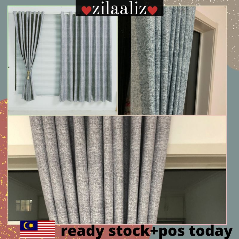💥PROMOSI HARI RAYA💥 plains curtain langsir curtain murah kelabu grey ...