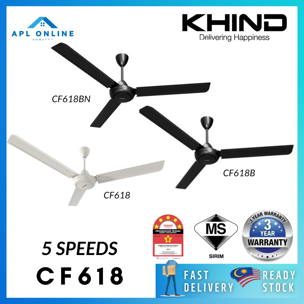 Khind CF618 / CF618B / CF618BN 60'' Regulator Ceiling Fan Kipas Siling ...