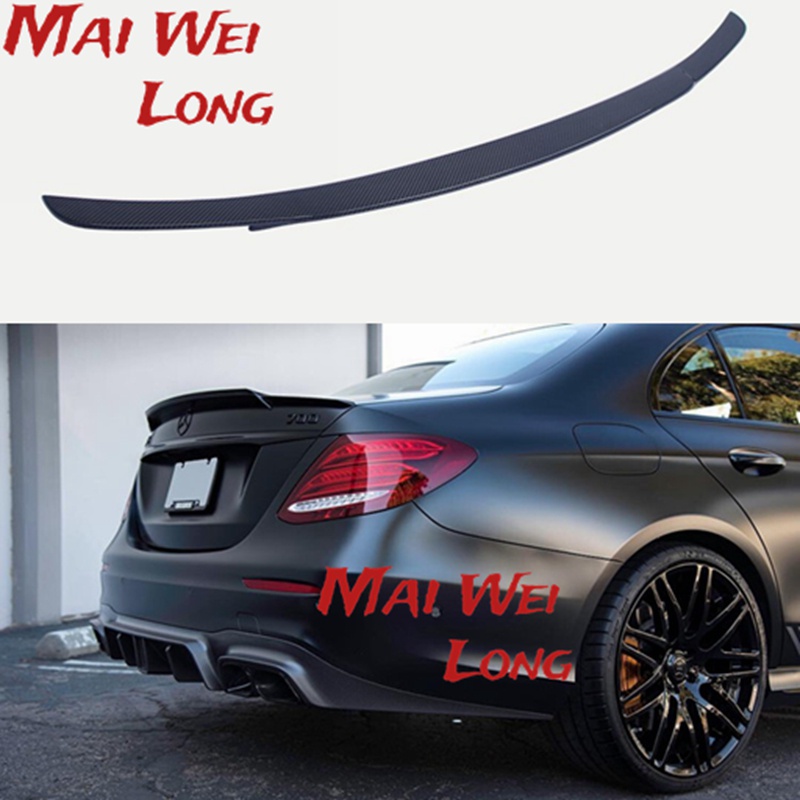 For Mercedes W213 spoiler E Class 4-Door Sedan E200 E220 E250 E300 2016-2018 Carbon Fiber Rear ...