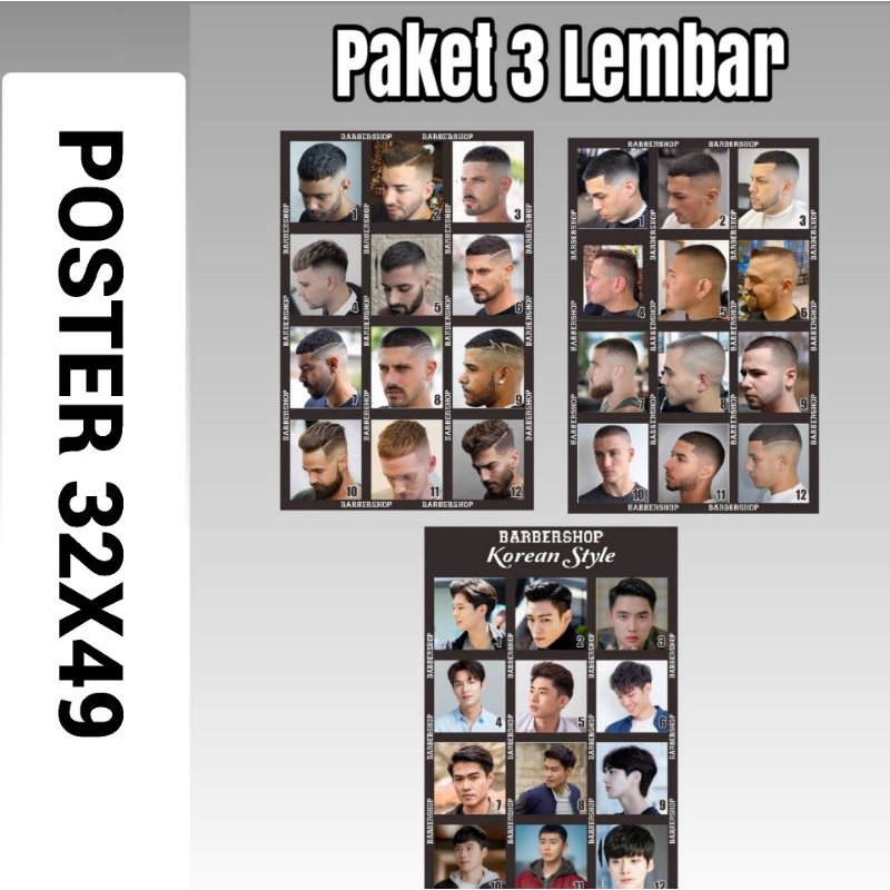 PERALATAN 3 LEMBR barbersop poster/Barbershop poster/Newest Hair model ...