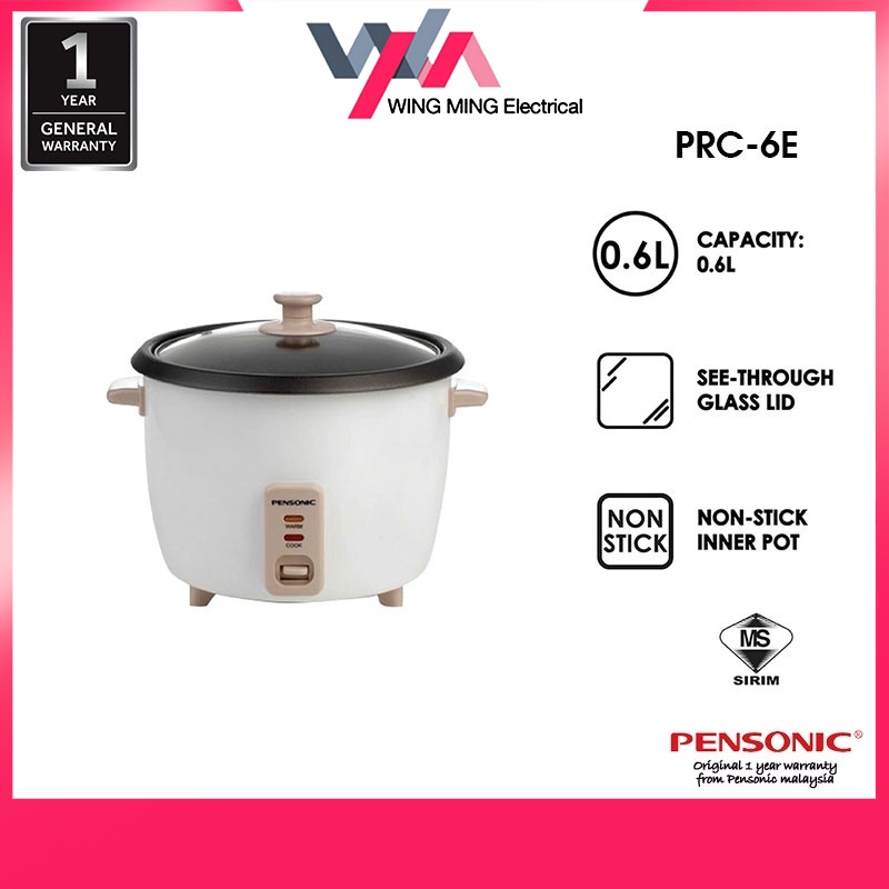 Pensonic Non-Stick Rice Cooker with Glass Lid | PRC-11E PRC-18E PRC-6E ...