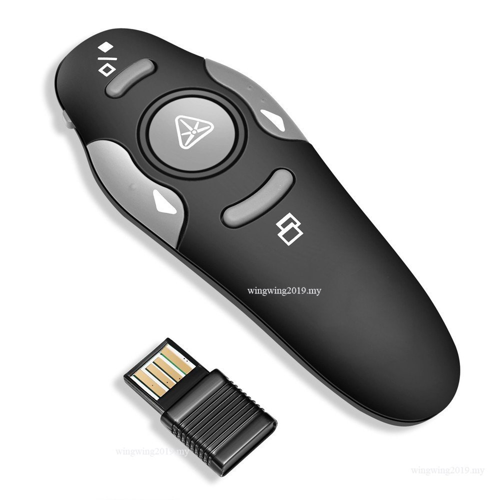 USB Wireless PowerPoint Presenter 2.4 GHz Remote Control Laser Pointer ...