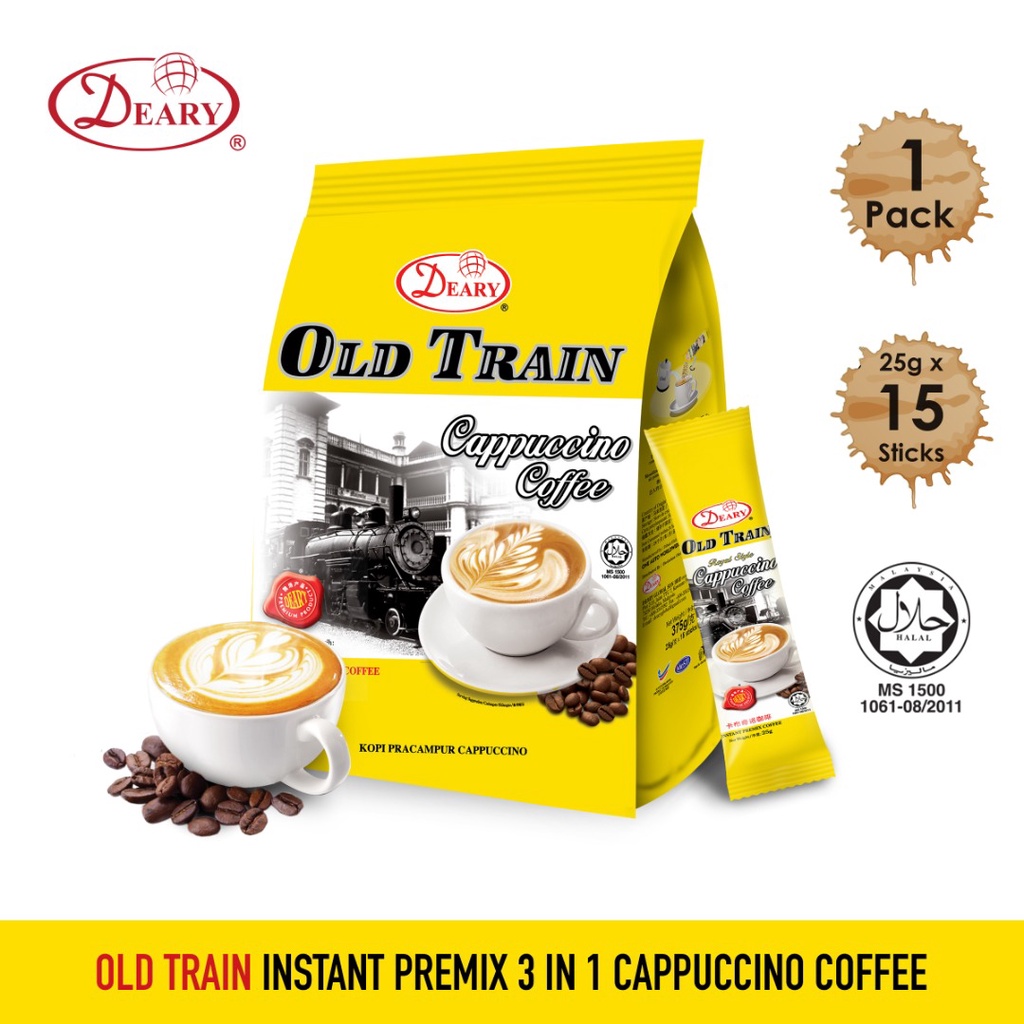 Deary Old Train 3-In-1 Cappuccino Instant Premix White Coffee (15 ...