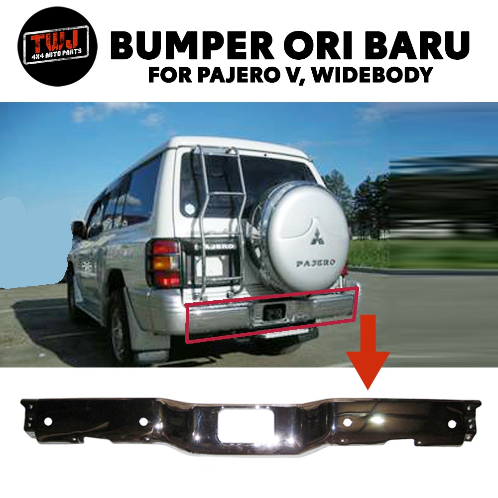 Mitsubishi Pajero V Body Wide Body steel rear bumper belakang chorme ...