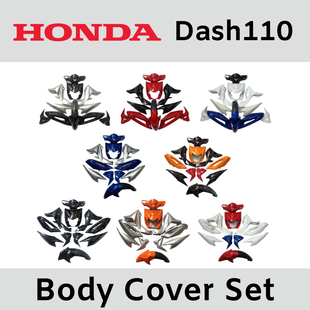 HONDA Dash 110 Full Body Cover Set Coverset Caver Color Parts Dash110 OR Black | Shopee Malaysia