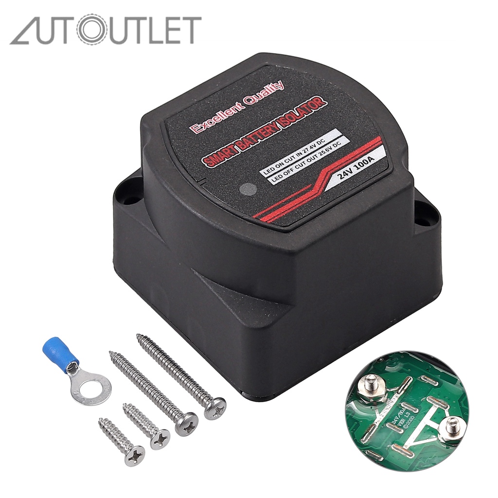 AUTOUTLET 100A 24V Smart Dual Battery Isolator VSR Voltage Sensitive ...