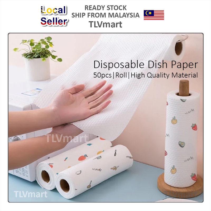 50 Pcs Lazy Rags Dry Washable Kitchen Cloth Dish Paper Dish Towel ...