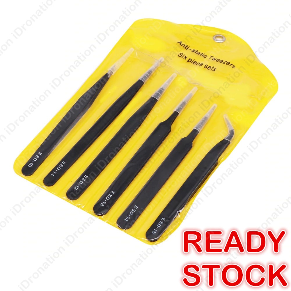 Tweezers 6PCS 6PC Tweezer Set Anti-static ESD Stainless Steel Kit ...