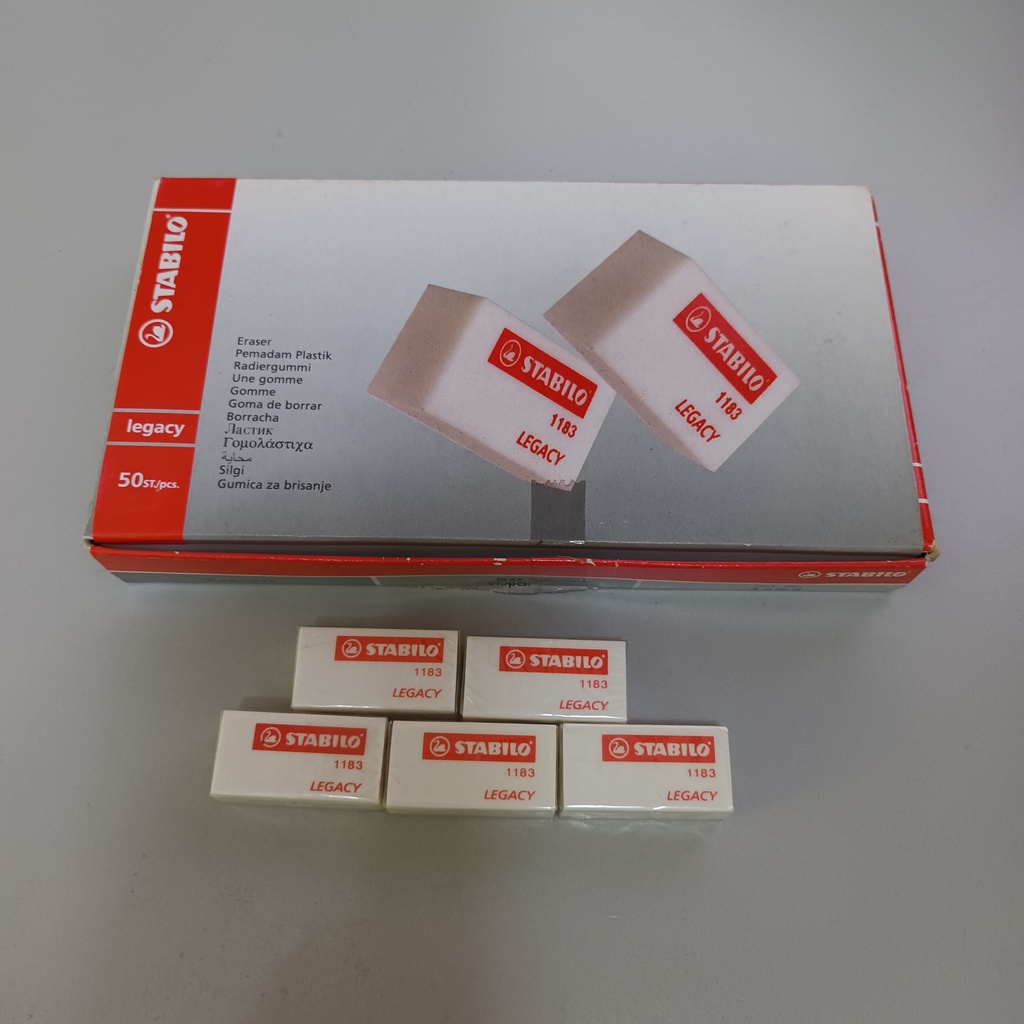 Stabilo Legacy White Eraser 1183 (5pcs/pack)/ Rubber/Pemadam Pencil ...