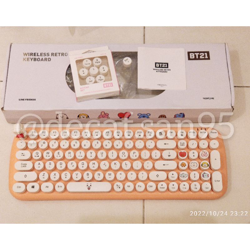 [WTS] BTS BT21 Royche Wireless Retro Keyboard RJ Version + BT21 Baby version Keycap Set | Shopee ...