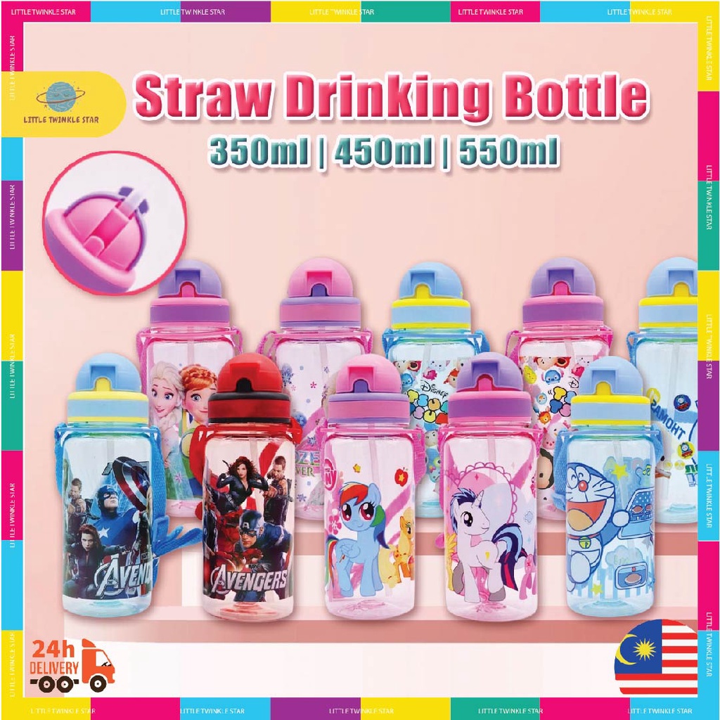 Baby Drinking Water Bottle Straw Water Bottle Kids Botol Air Budak ...