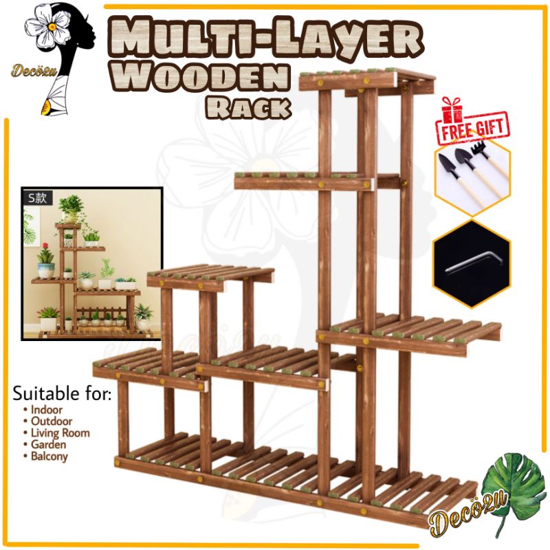 Rak Bunga Bertingkat Waterproof Outdoor Garden Flower Plant Rack ...