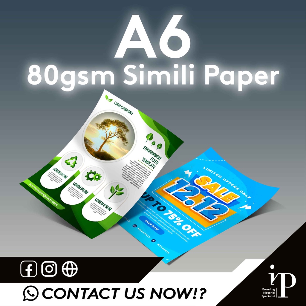 80GSM SIMILI PAPER A6 Digital flyers printing (options 1 sided / 2 ...