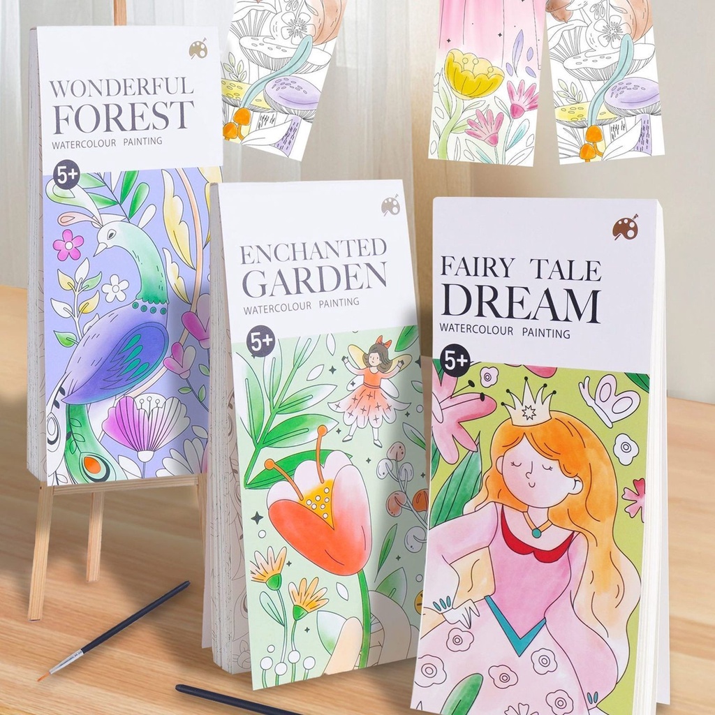 20Sheet Solid Watercolor Coloring Book Paint Set Water Color Pigment ...