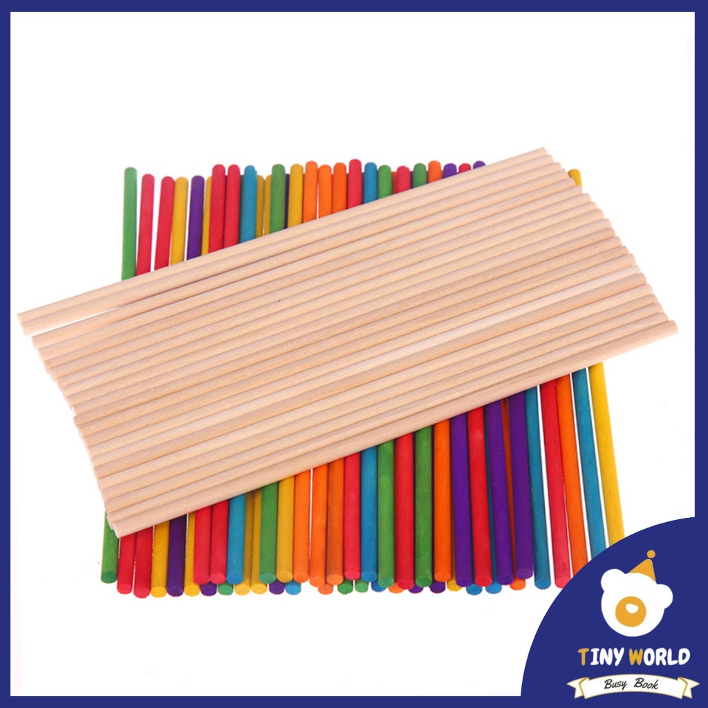50pcs Colorful Log Stick Wooden Log Stick DIY Creative Handmade wooden ...