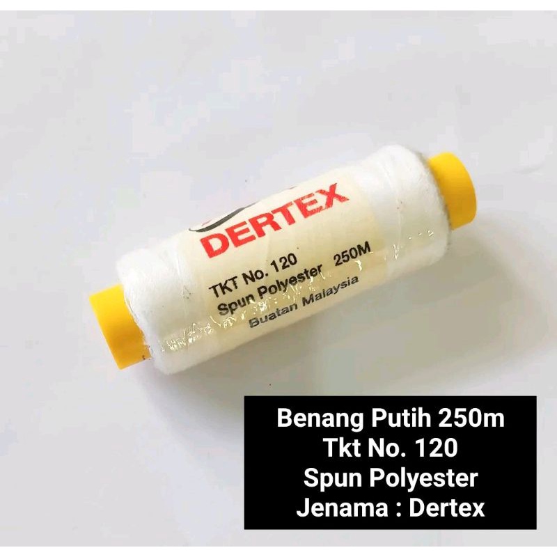 Benang Jahit Putih 250m Dertex (1pc) | Shopee Malaysia