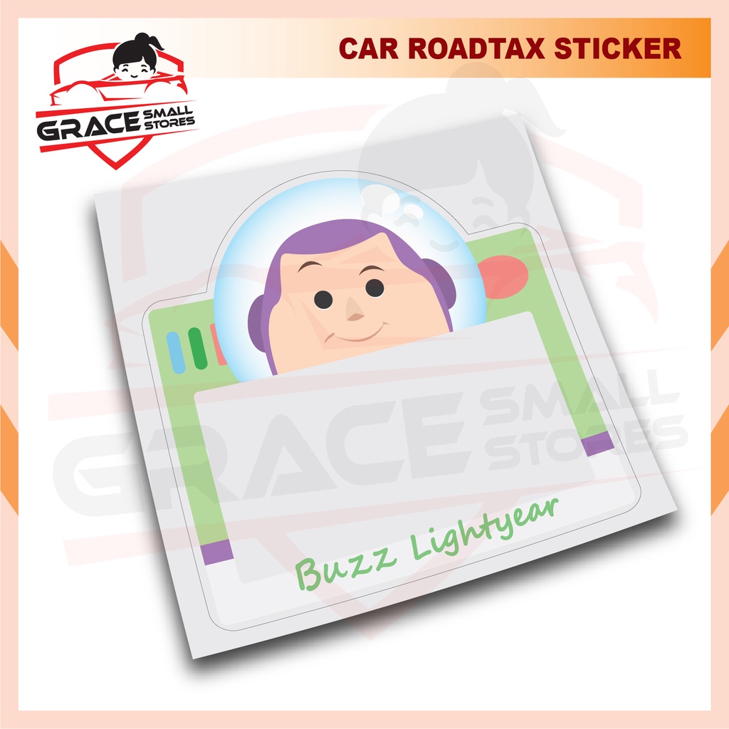 ReadyStock Roadtax Sticker Cartoon Design Cartoon Disney Transparent ...