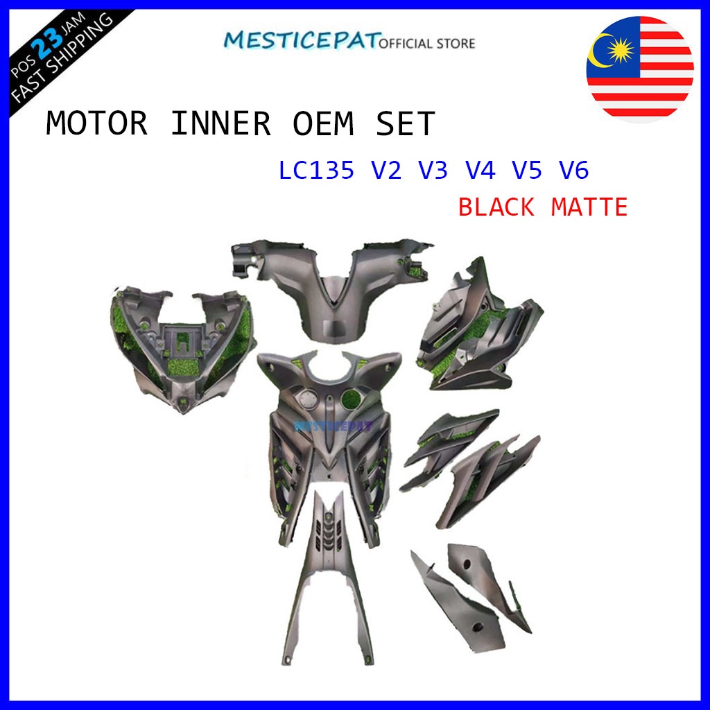 INNER LC135 V2 V3 V4 V5 V6 V8 OEM SET Hitam Matte Full item (10 ITEM ...