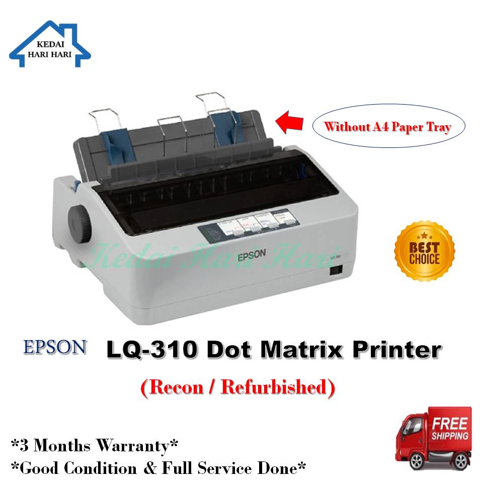 Epson LQ-310 Dot Matrix Printer Refurbished / Recon / LQ310 / 24 pin Narrow Carriage Impact ...