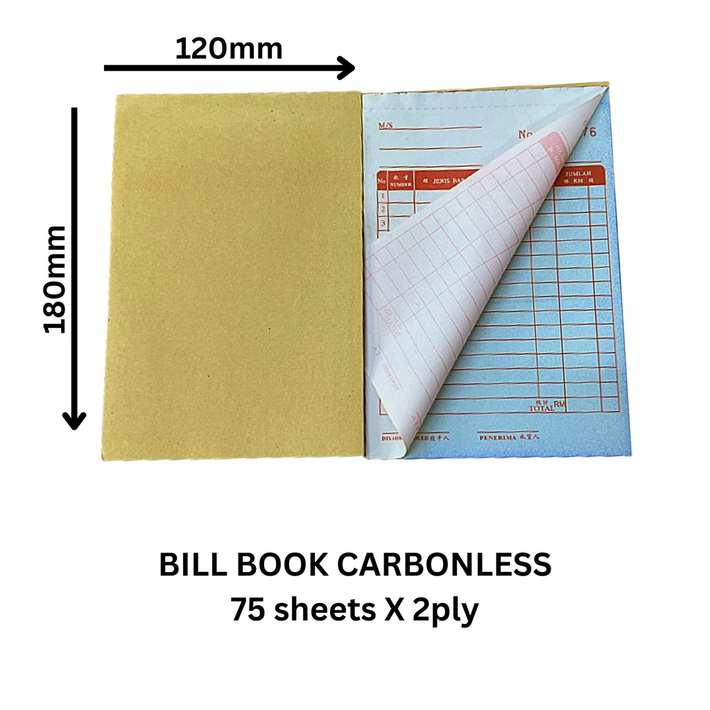 Bill Book with Numbering Carbonless Bill Book Receipt Book Invoice Cash ...