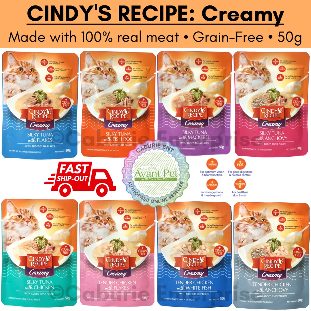 CINDY'S RECIPE: Creamy (50g) - TUNA/CHICKEN/FISH ROE/MACKEREL/ANCHOVY/WHITE FISH. Delicious wet ...