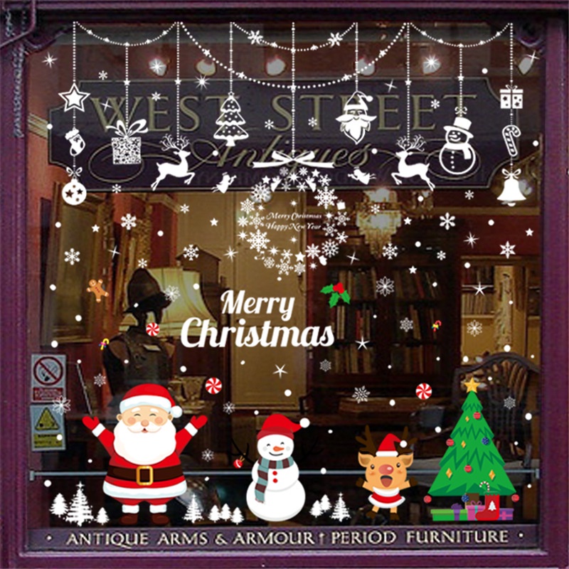 Christmas Decorative Sticker Christmas Tree Old Man Snowman Snowflake ...