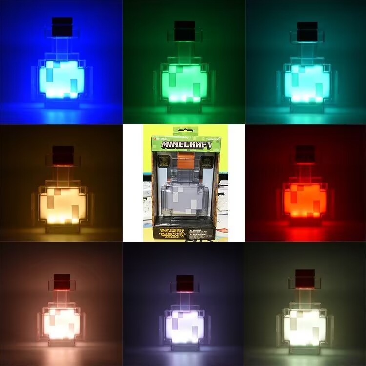 Minecraft 8 Colors Changing Potion Bottle Kids Portable Lamp NIGHTLight ...