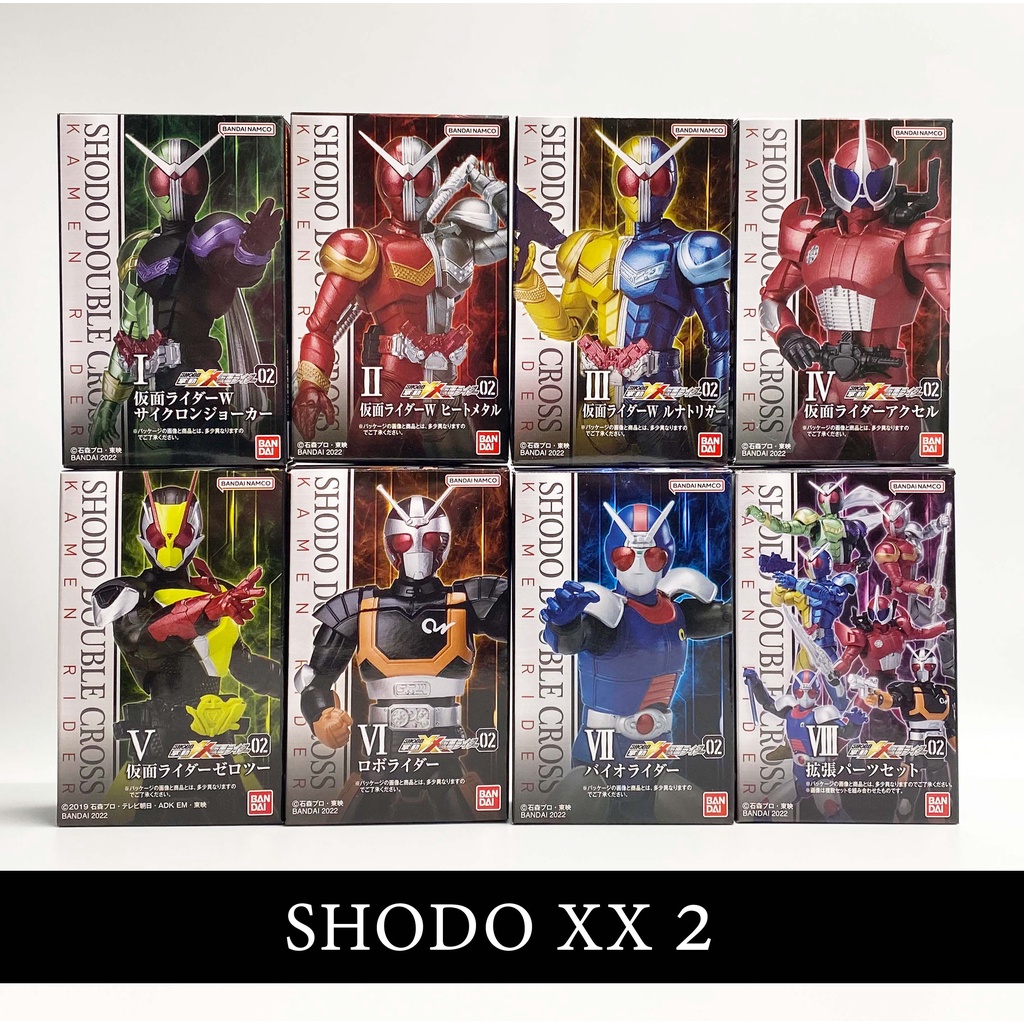 Split Bandai Shodo XX 2 Kamen Rider ShodoXX Black W Double Accel Zero ...