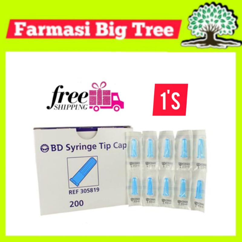 CAP TIP BLUE STERILE BD SYRINGE / PENUTUP TIP BIRU PICAGARI LUER LOCK ...