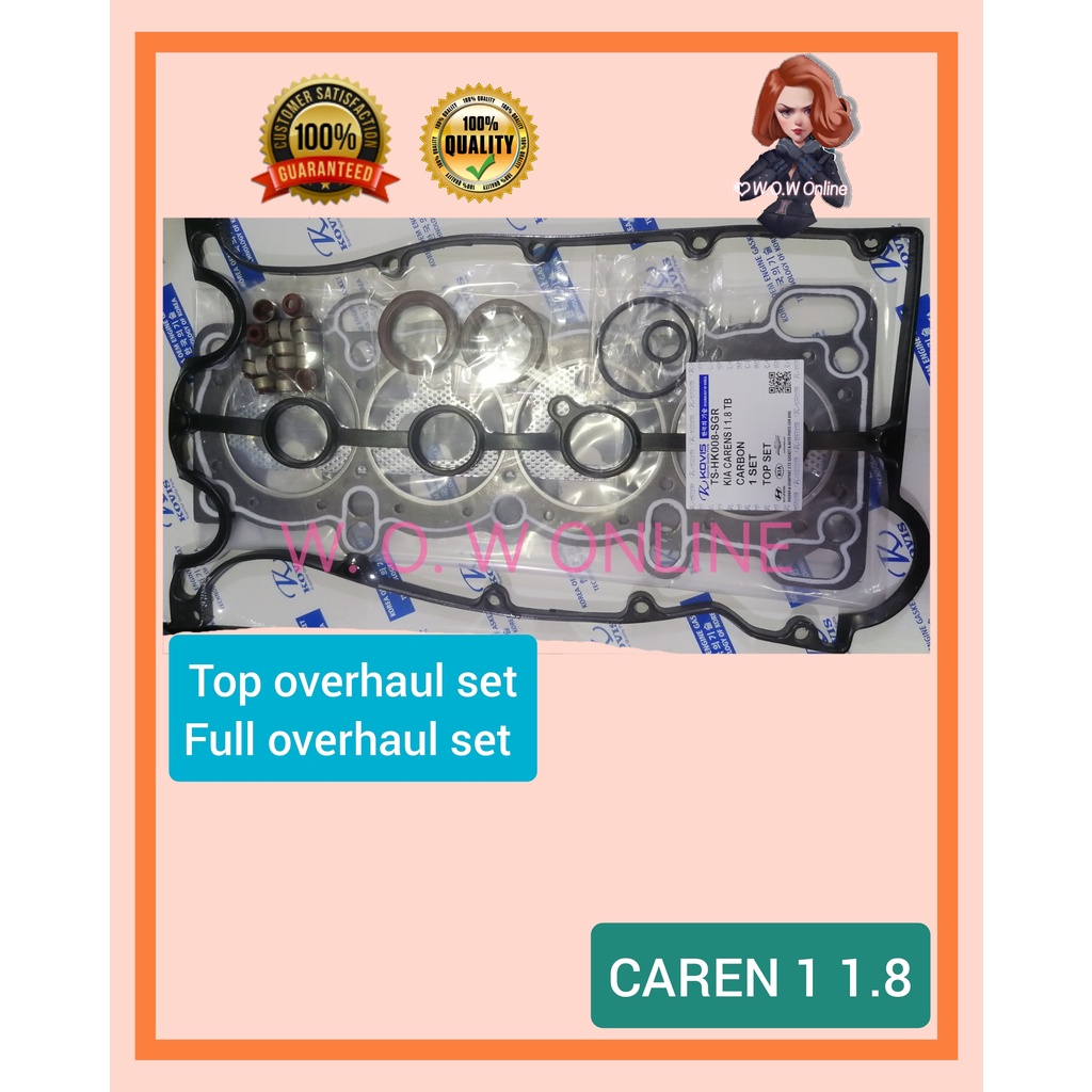 KIA CAREN 1 ONE / 2 TWO 1.8 TB ENGINE HEAD TOP / FULL OVERHAUL GASKET SET | Shopee Malaysia