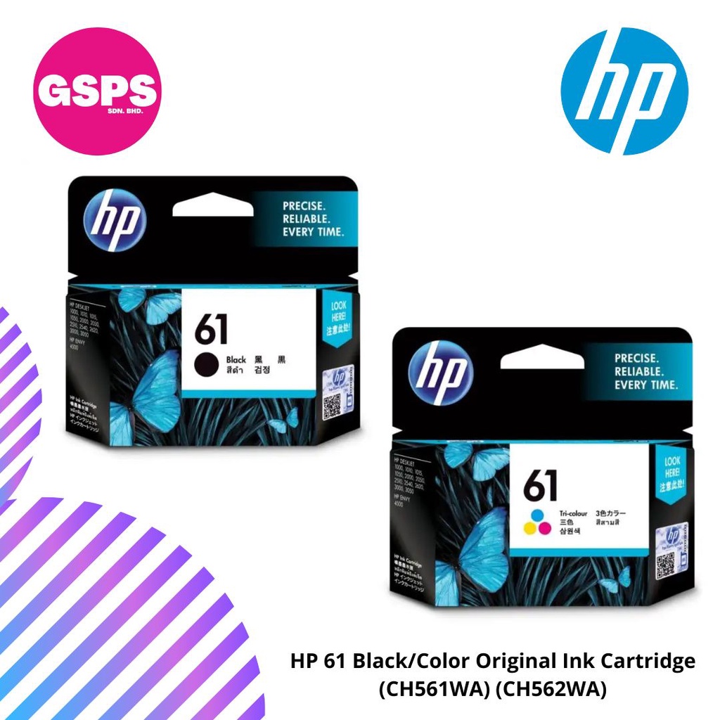 HP 61 Black/Color Original Ink Cartridge (CH561WA) (CH562WA) | Shopee ...