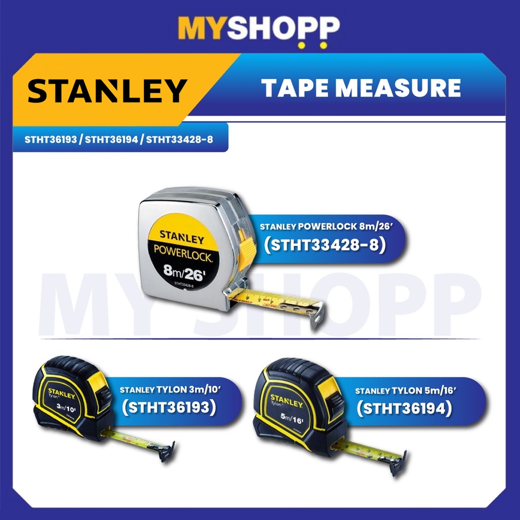Stanley Measuring Tape 3M / 5M / 8M Tylon™ Tape Measure Rule (Measuring ...