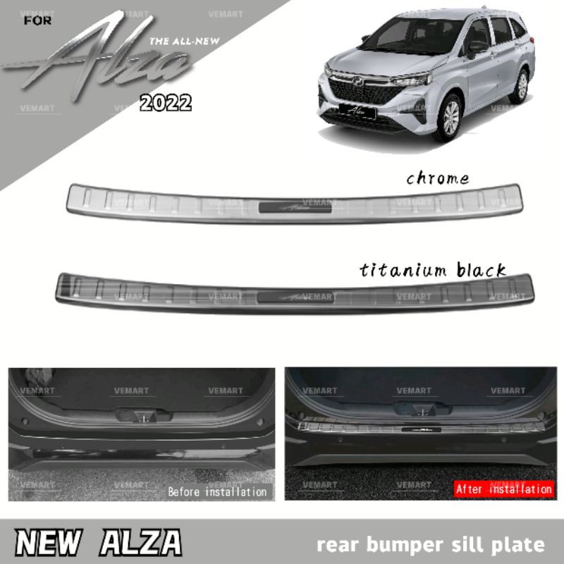 Vemart Perodua alza 2022 car rear bumper pad Protector bumper guard new ...