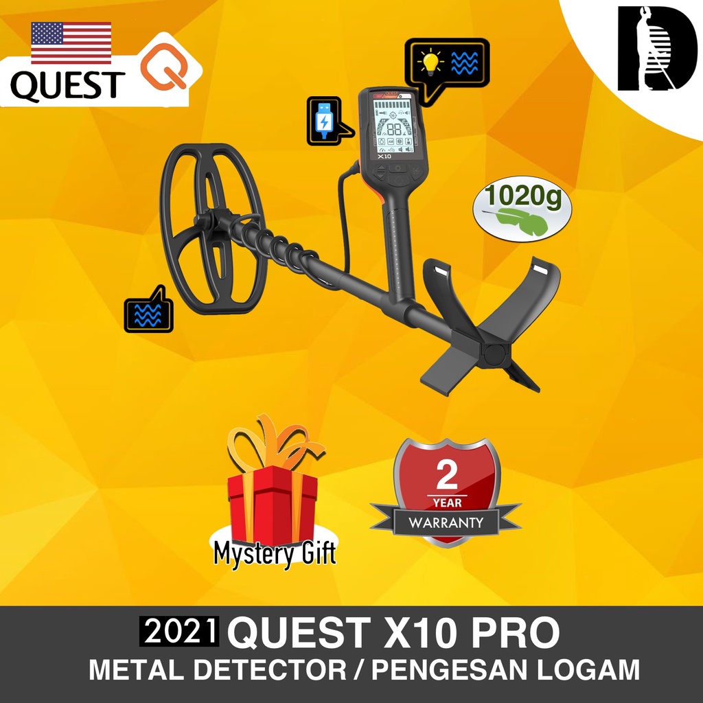 2024 QUEST (USA) X10 PRO IDMAXX Metal Detector Pengesan Logam Emas ...