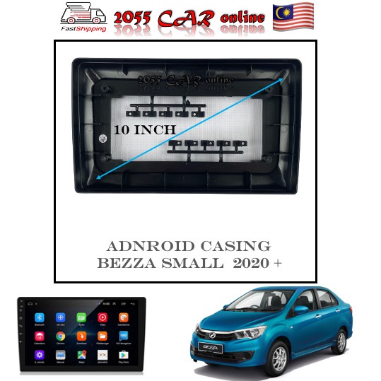 Android Player Casing 10 inch Perodua Bezza 2020-2022 (Black)(Low Spec ...