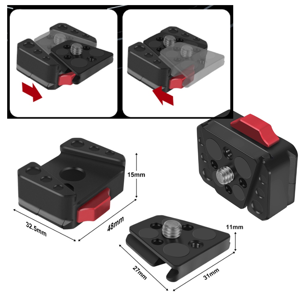 XT-XINTE Quick Release Mount Plate Board Anti-shake Clamp V Port for ...
