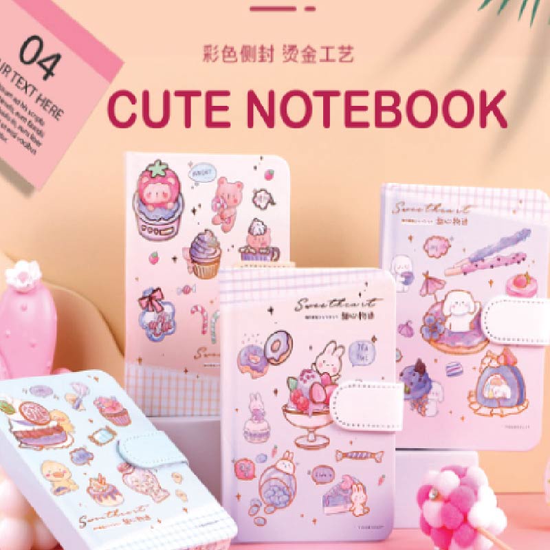 Notebook A5 Cute Color Page Leather Notebook Planner Book Journal Cute ...