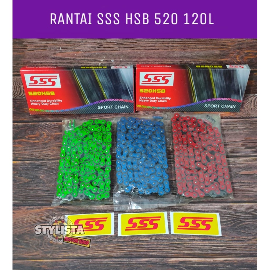 CHAIN SSS 520 120L COLOR CBR250RR R25 MT25 KLX250 NINJA 250 Z250 ...