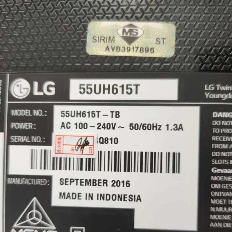 LG SMART TV 55UH615T POWER BOARD MAIN BOARD TCON BOARD LVDS WIFI SENSOR ...