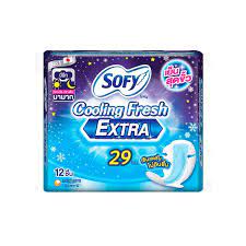 SOFY Cooling Fresh Extra Overnight Sanitary Pad with Wings 29 cm. 12 pcs | Shopee Malaysia