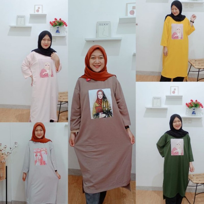 Baju DASTER Now VIRAL LONG DRESS MIDI MINI DRES 3 4 Sleeve Latest ...